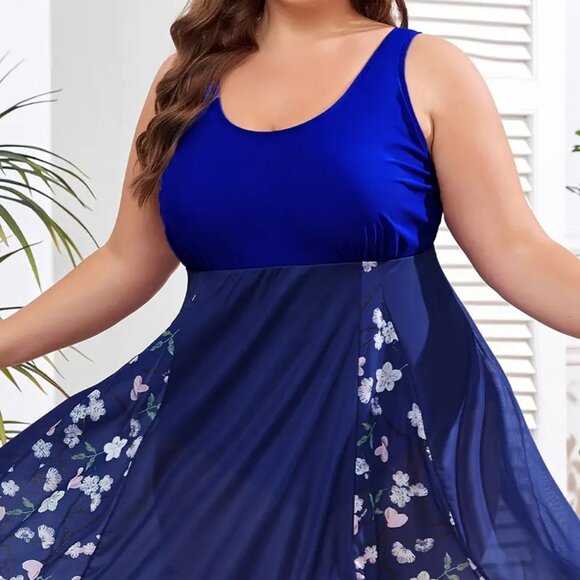 Non- Branded | Swim | Womens Plus Size Royal Blue Flowy Twopiece ...